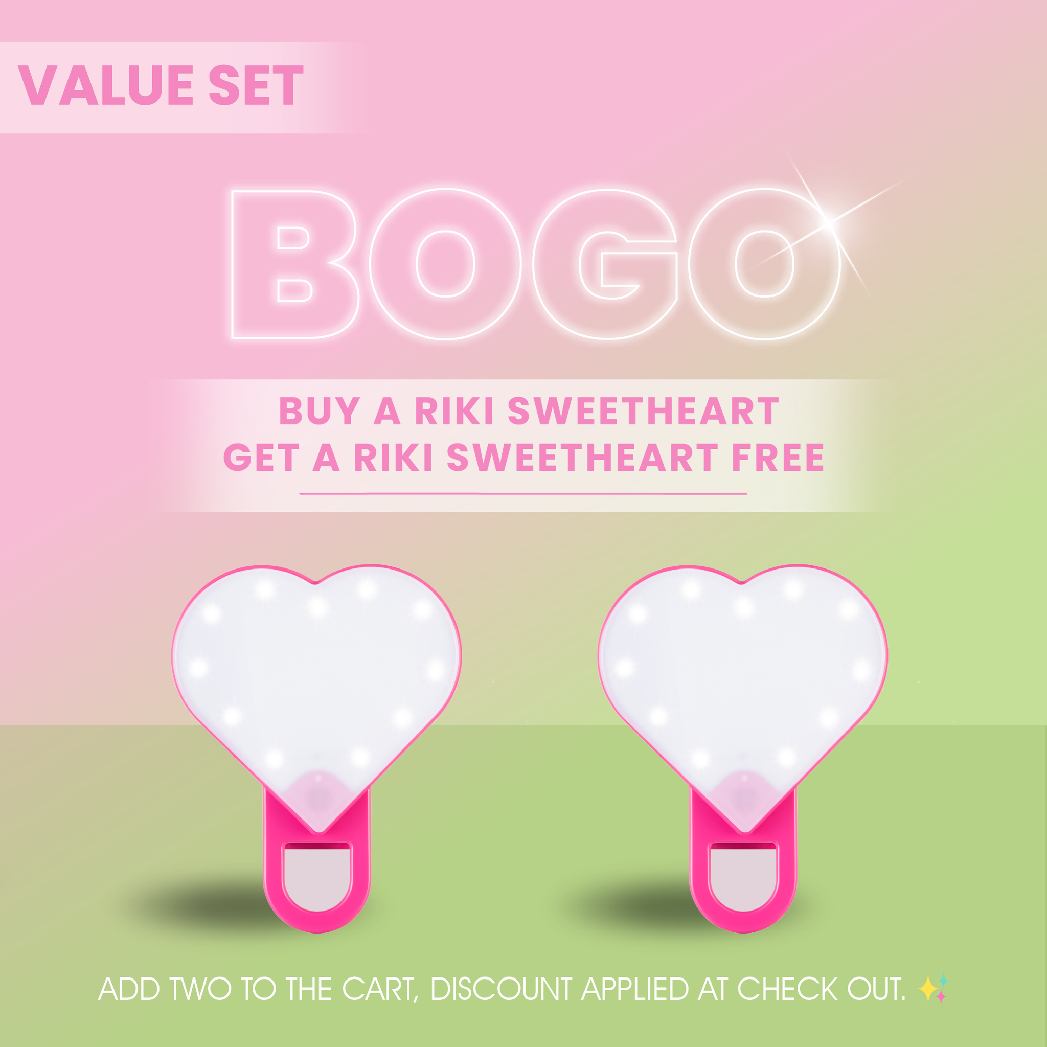 RIKI Sweetheart Makeup Mirror - Selfie Light | Riki Loves Riki