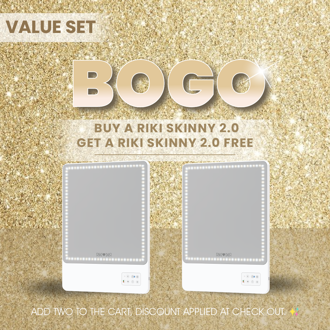 RIKI SKINNY DUO The Ultimate Warm & Cool Lighting LED Makeup Mirror ...